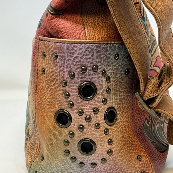 Anuschka | Bags | Anuschka Hand Painted Leather Shoulder Bag | Poshmark